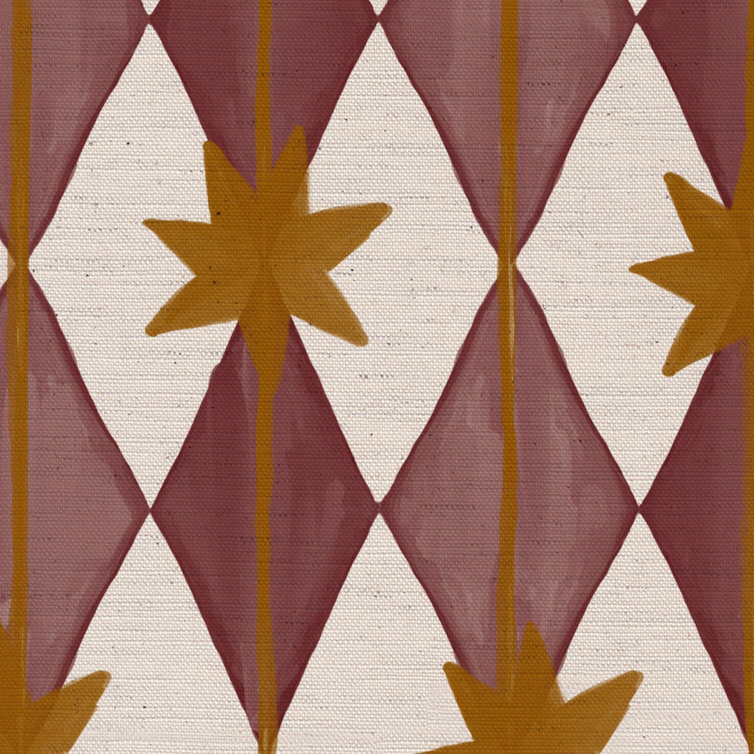 Starfall printed cotton, linen union fabric in Raspberry – Ashleigh Mercia